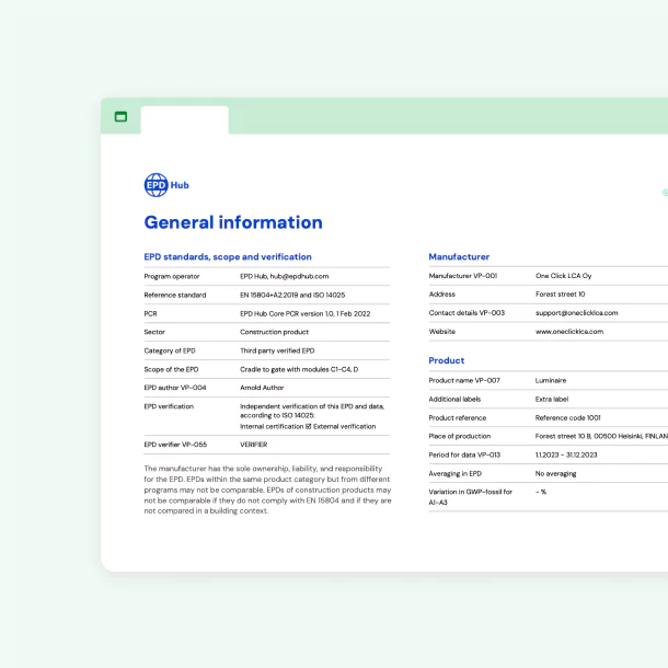 Concrete EPD Generator | One Click LCA